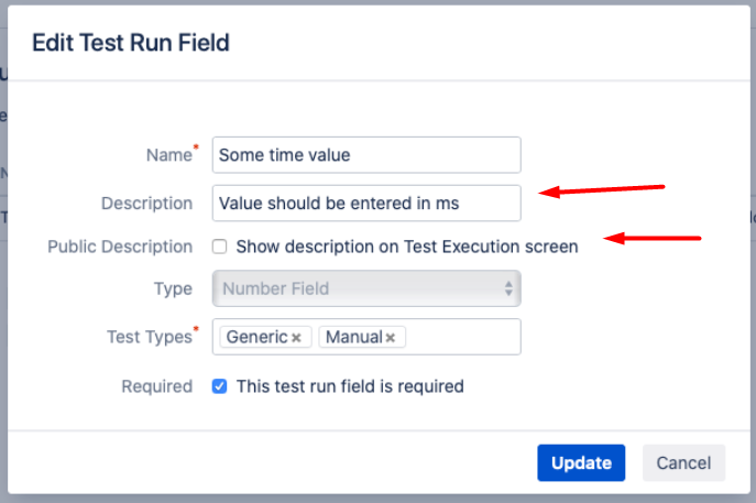 [XRAY-6537] Possibility to specify a description for each Test Run/Test ...