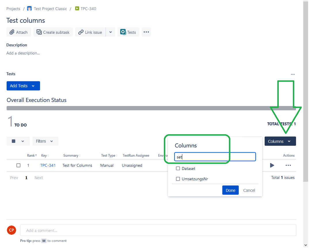 Xraycloud 4321 As A User I Would Like To Add The Column Test Set In The Section Tests In 
