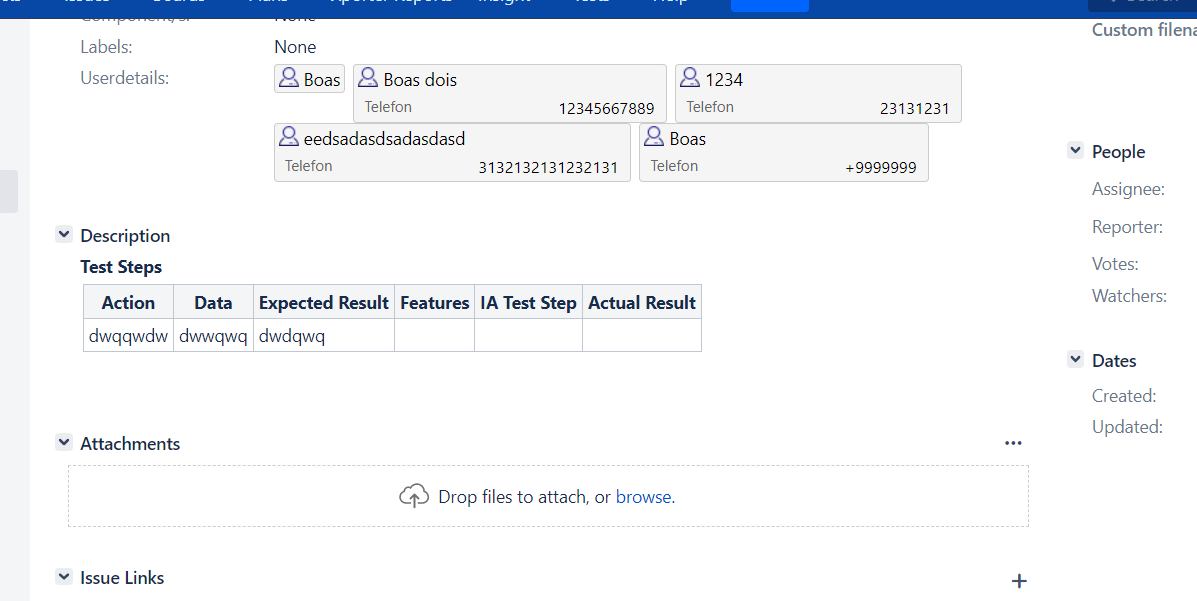 [XRAY-8995] When having option Include Steps Table in Description enable, if you create a defect ...