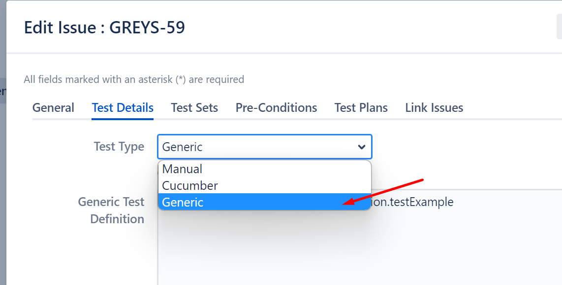Xray 9052 In The Edit View Of A Test When Opening The Dropdown Of The Test Type Field The