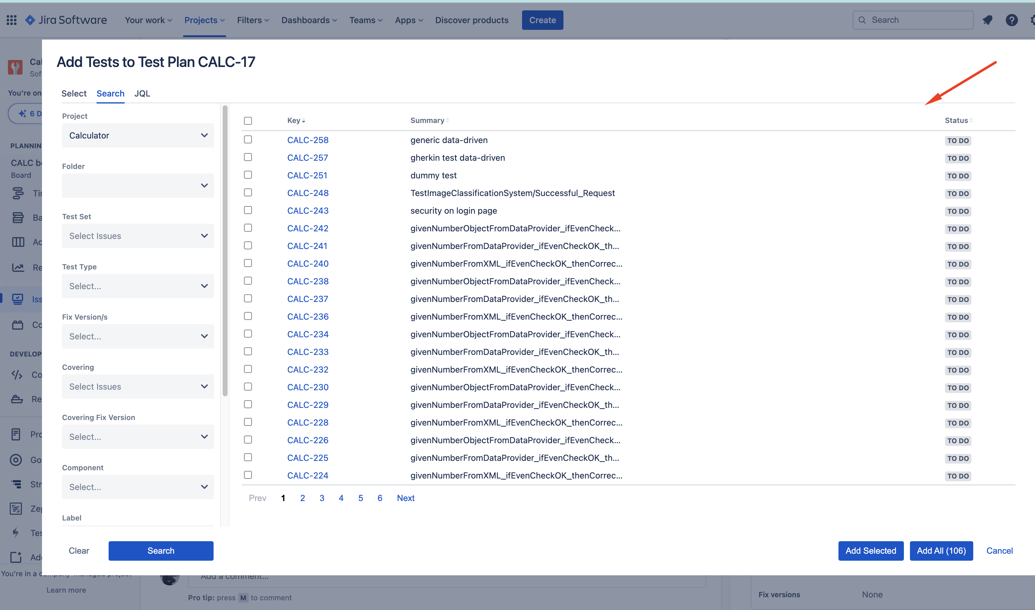 [XRAYCLOUD-6340] ability to show customized columns on the Add Tests ...