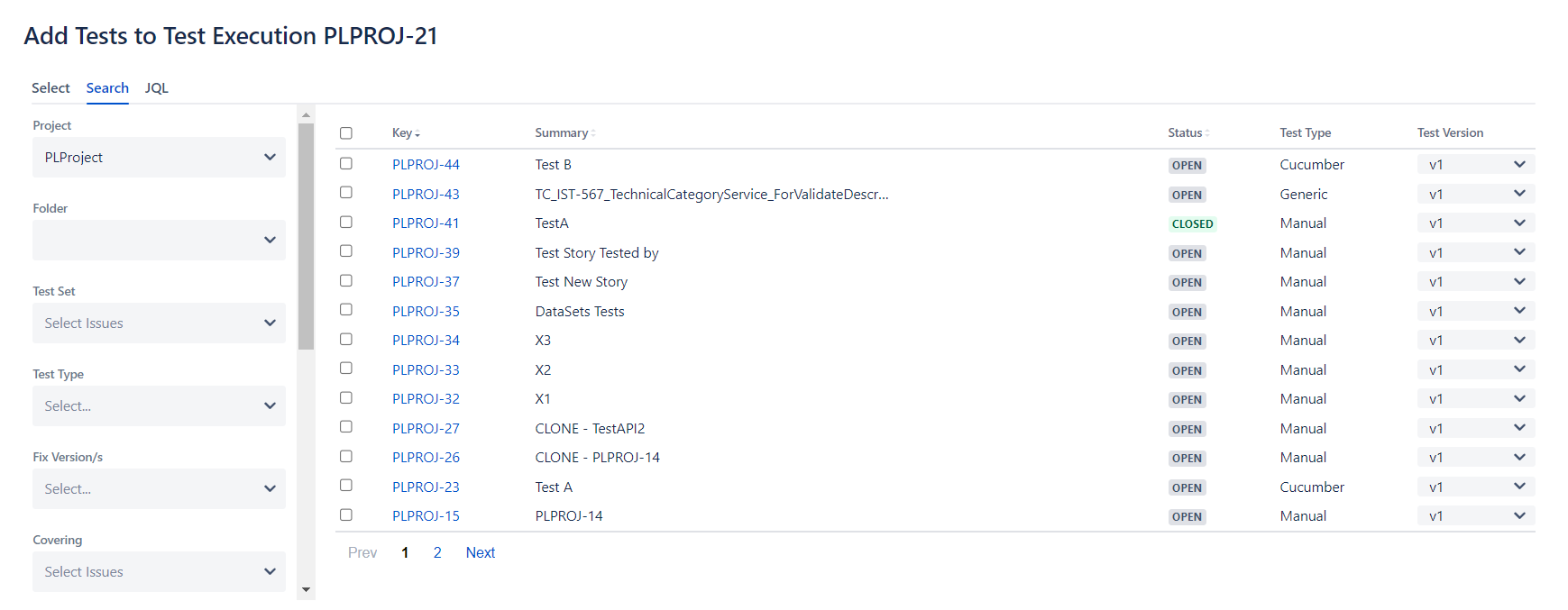 Xraycloud 6661 As A User I Should Be Able To Edit The Columns Of The Table Of Add Tests To A
