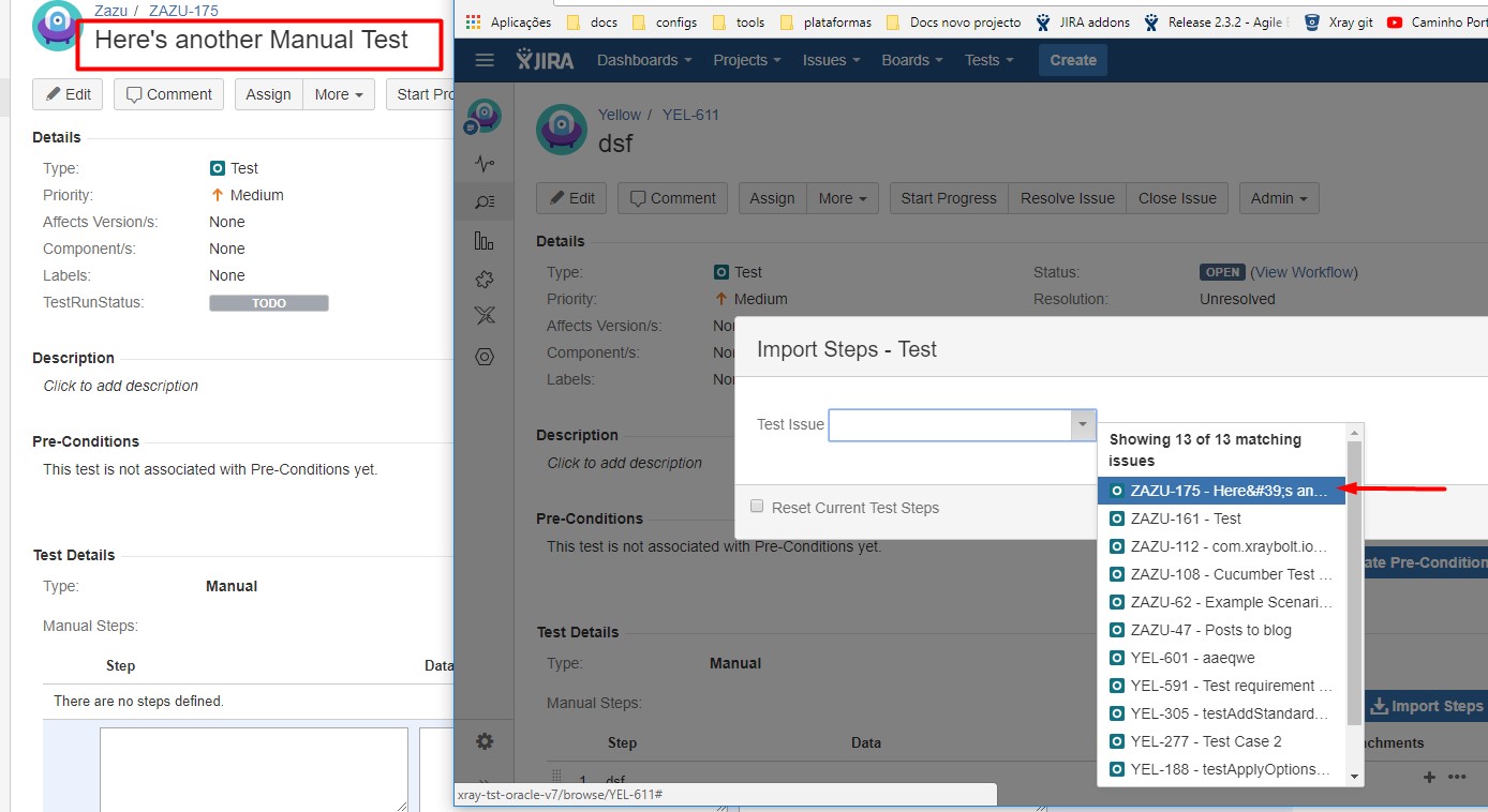 Xray 2153 When Importing Steps From Another Tests There Is A Problem