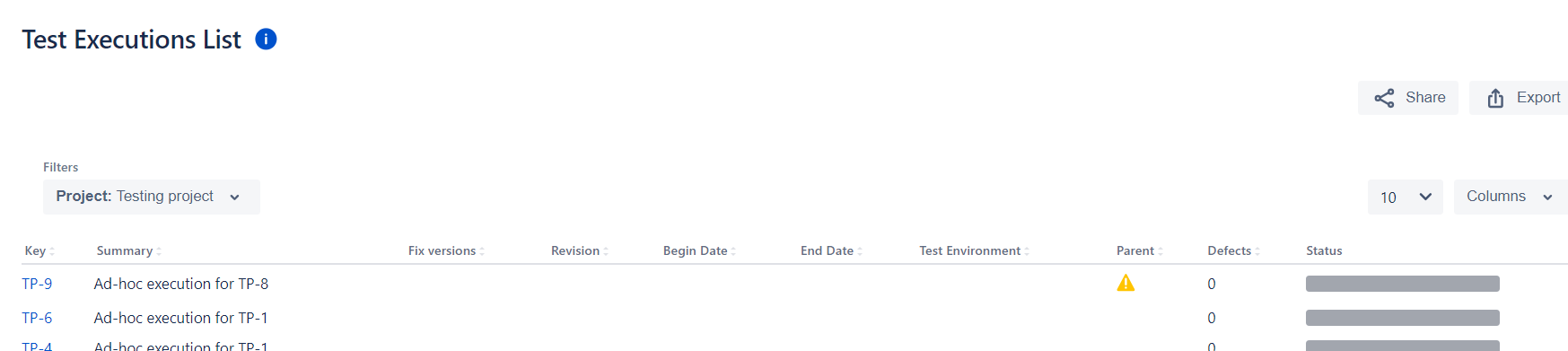 [XRAYCLOUD-7134] As a user, I should be able use Parent field column in ...