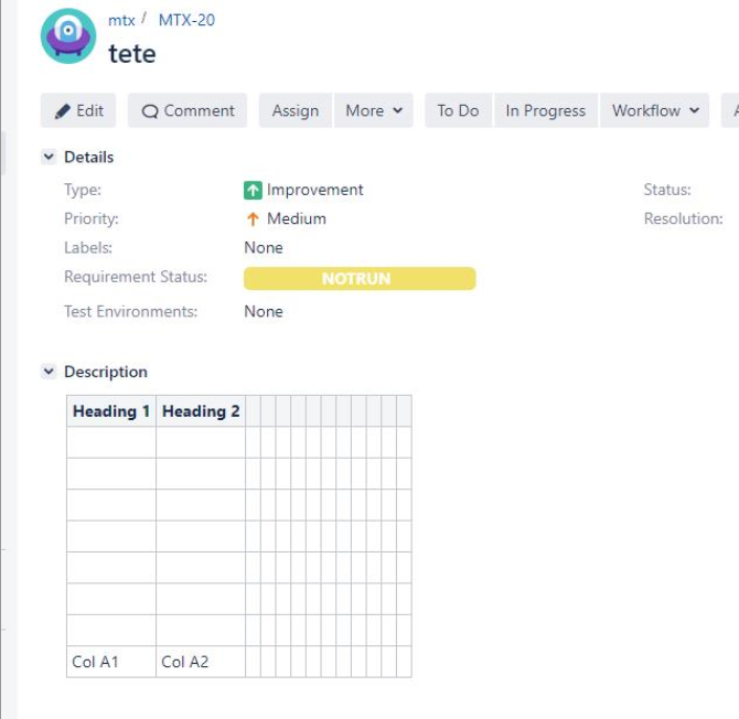 Xray 4218 Creating A Test From A Requirement With A Table In Its Description It Will Be