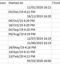 [XRAY-5228] In Test Runs Report exported CSV, date formats are ...
