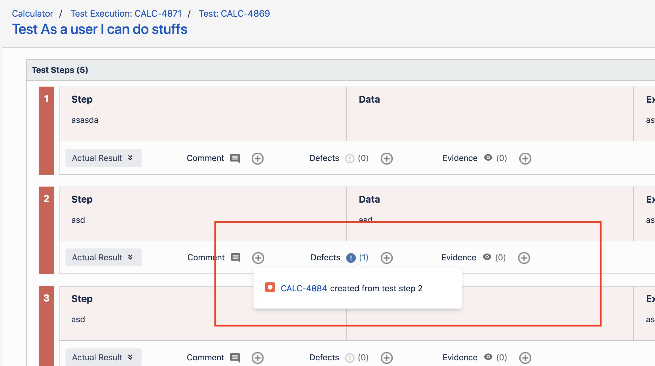 Xray 5658 In The Traceability Report Test Steps Defect Are Not Appearing As Related With The