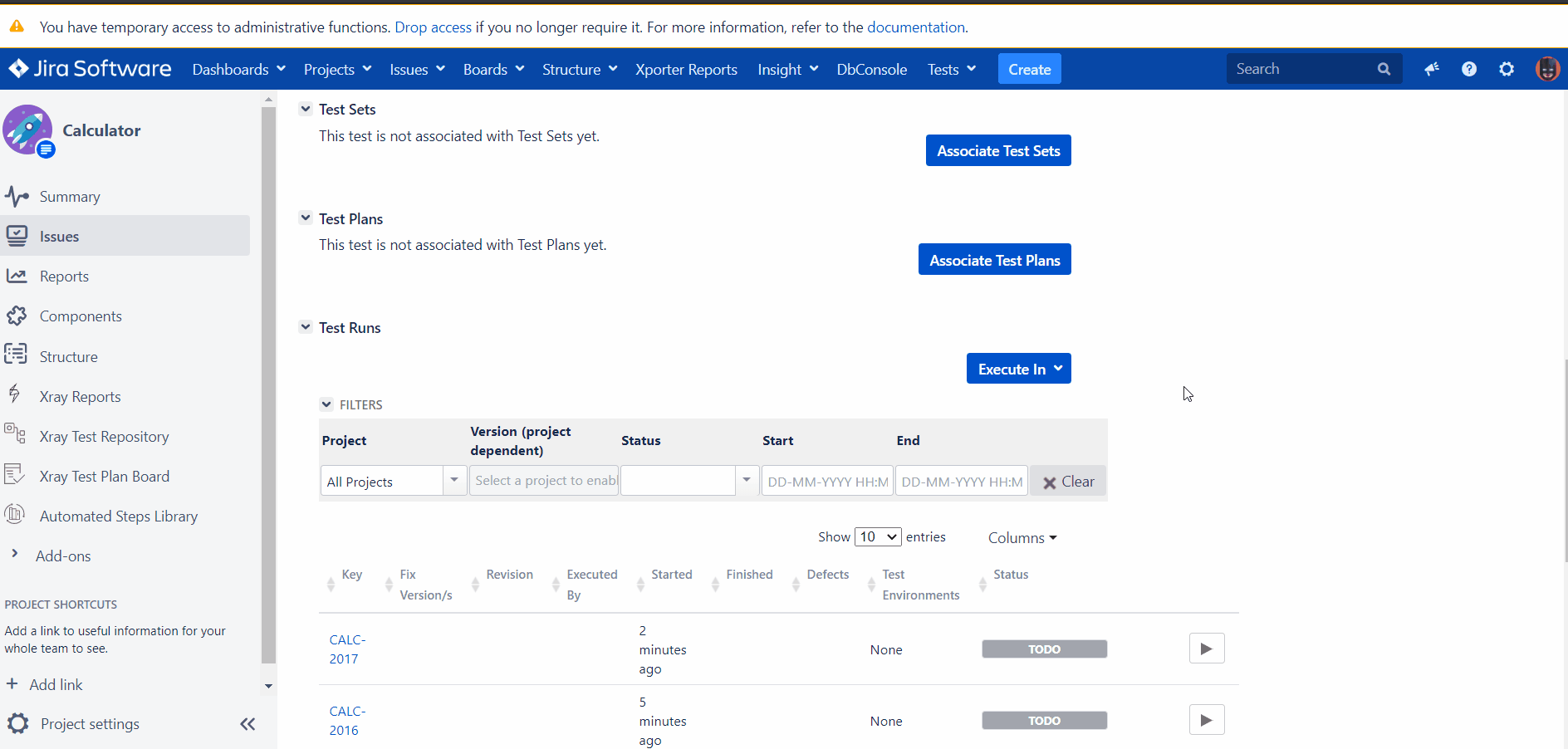 Xray 5985 Test Execution Summary Containing Symbol Will Not Show Up Xblend Issue Tracker