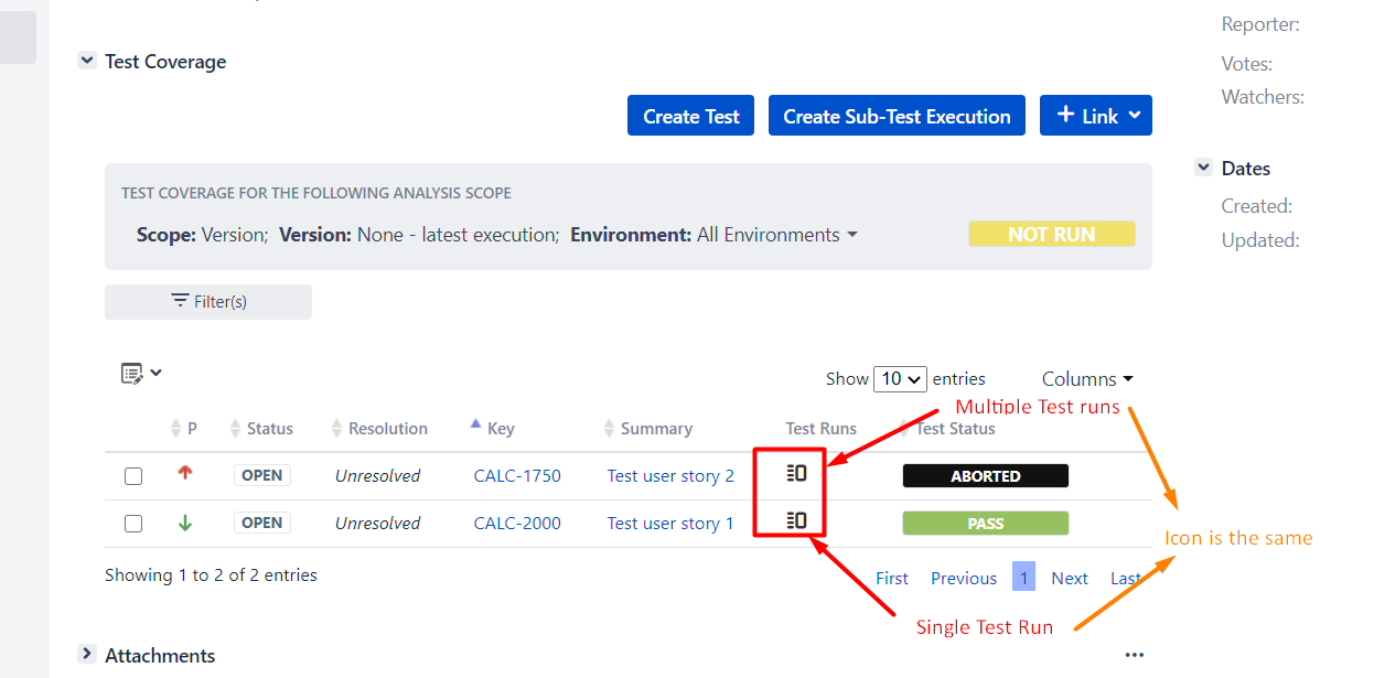 Xray 5994 The Test Runs Icon Displayed In The Requirement Test Coverage Section Should Be